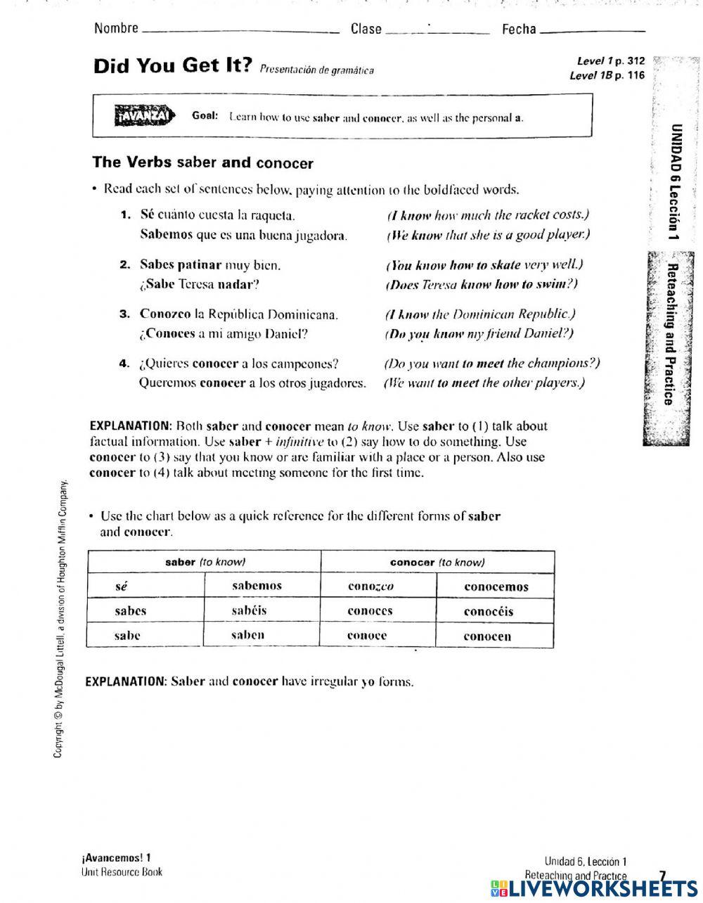 Día 53-54 Practice Actividades worksheet | Live Worksheets