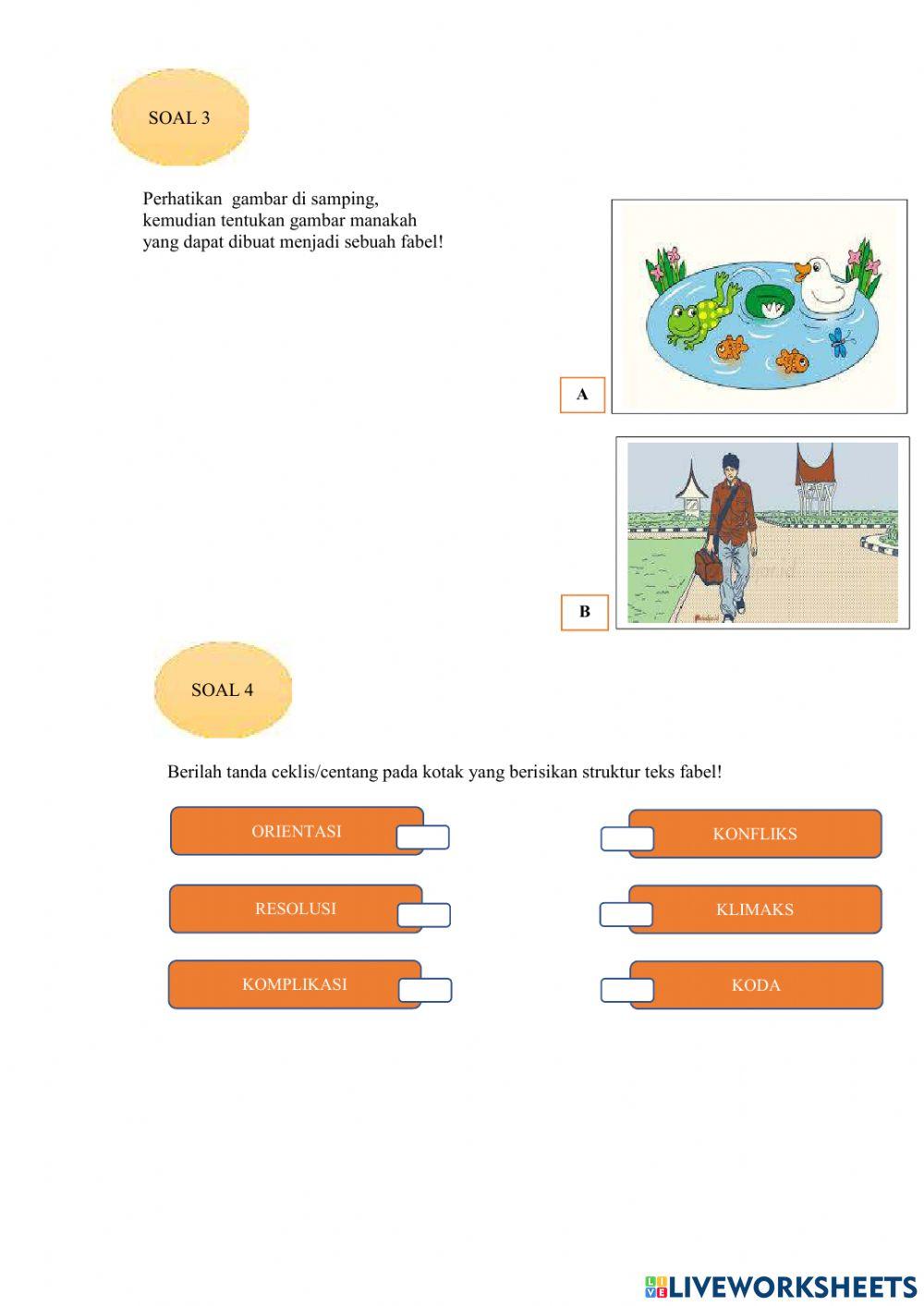 Teks Fabel interactive worksheet | Live Worksheets
