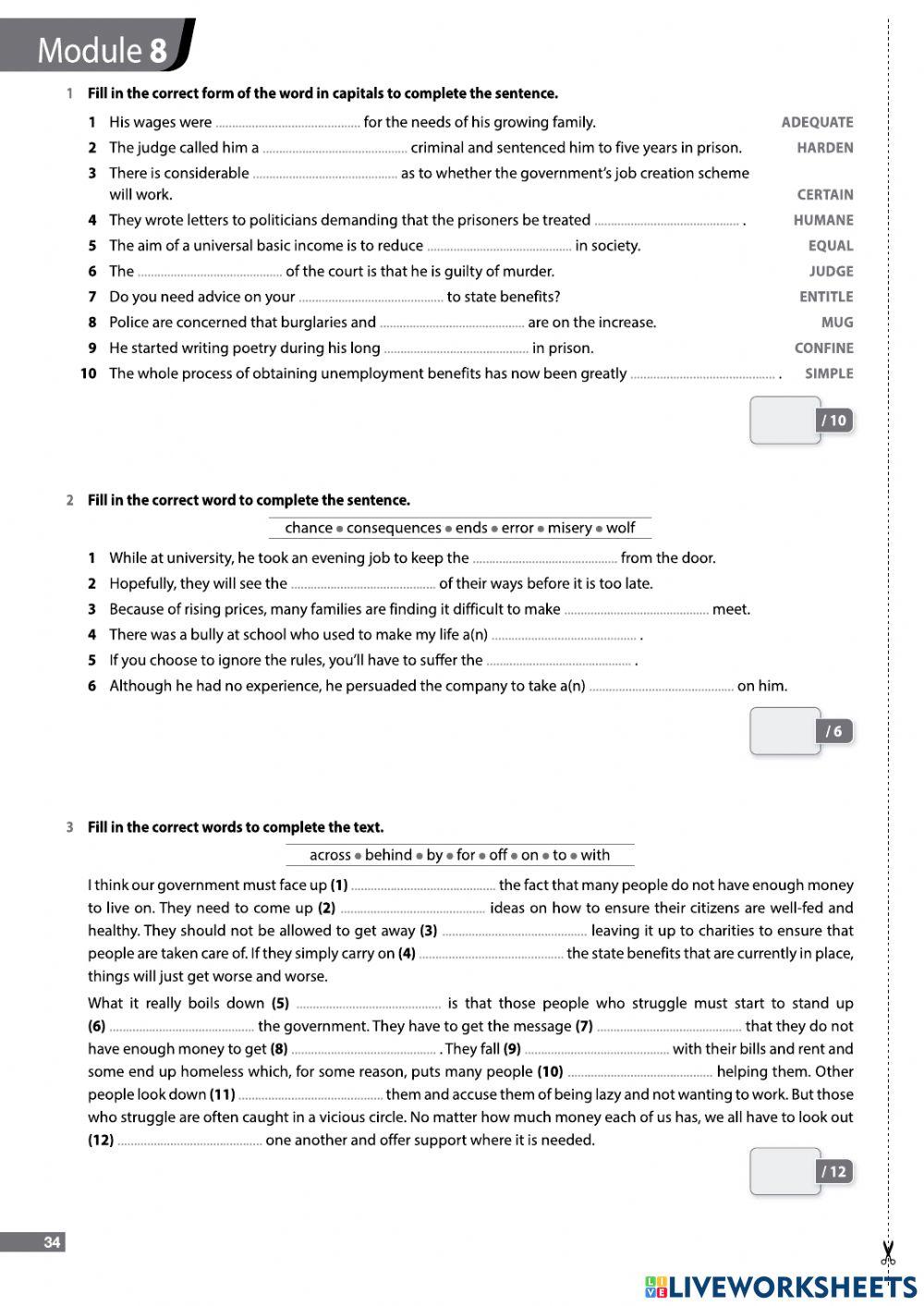 Targeting Module 8 worksheet | Live Worksheets