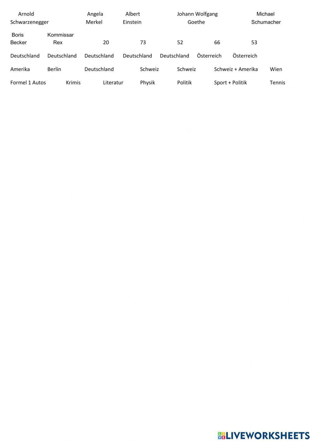 Wer sind Sie? interactive worksheet | Live Worksheets