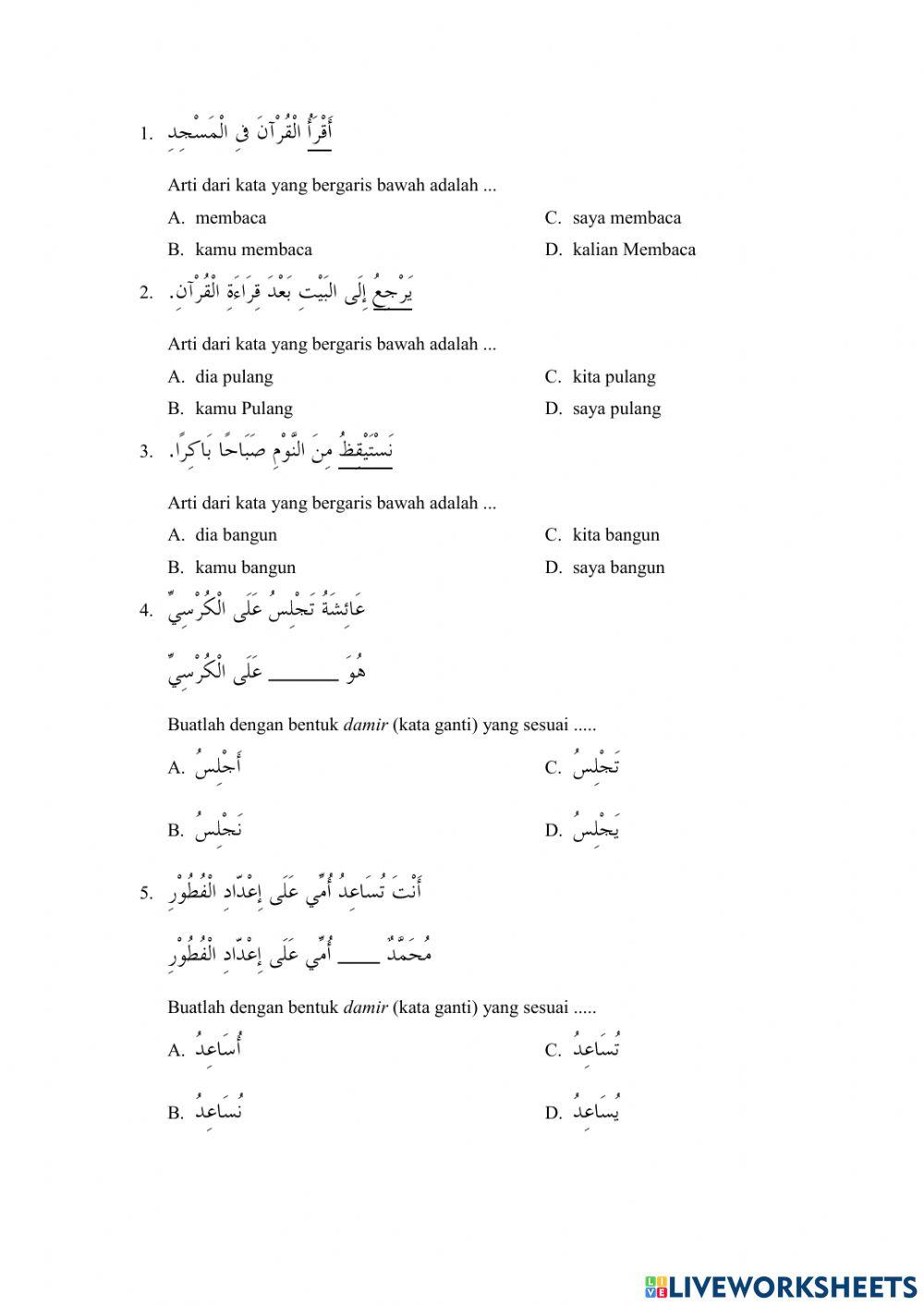 Kelas 6 interactive exercise | Live Worksheets