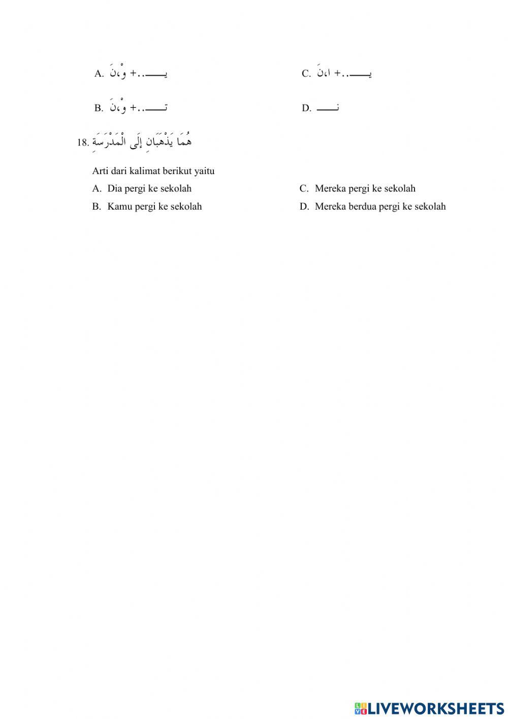 Kelas 6 interactive exercise | Live Worksheets