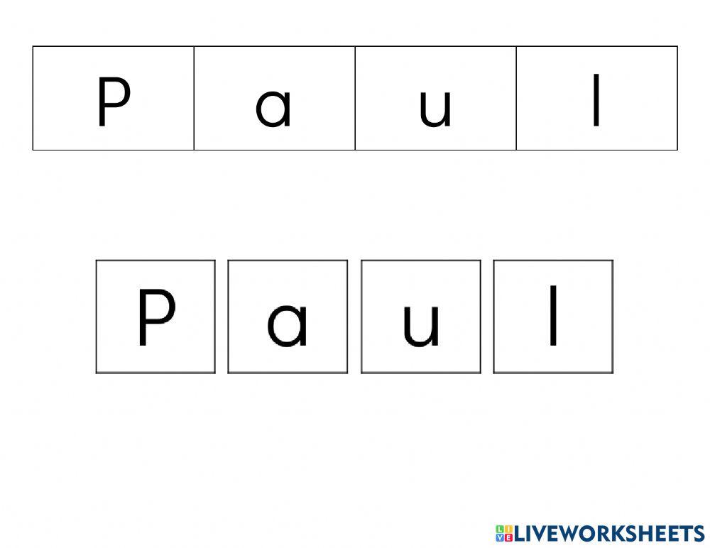 Paul match worksheet | Live Worksheets