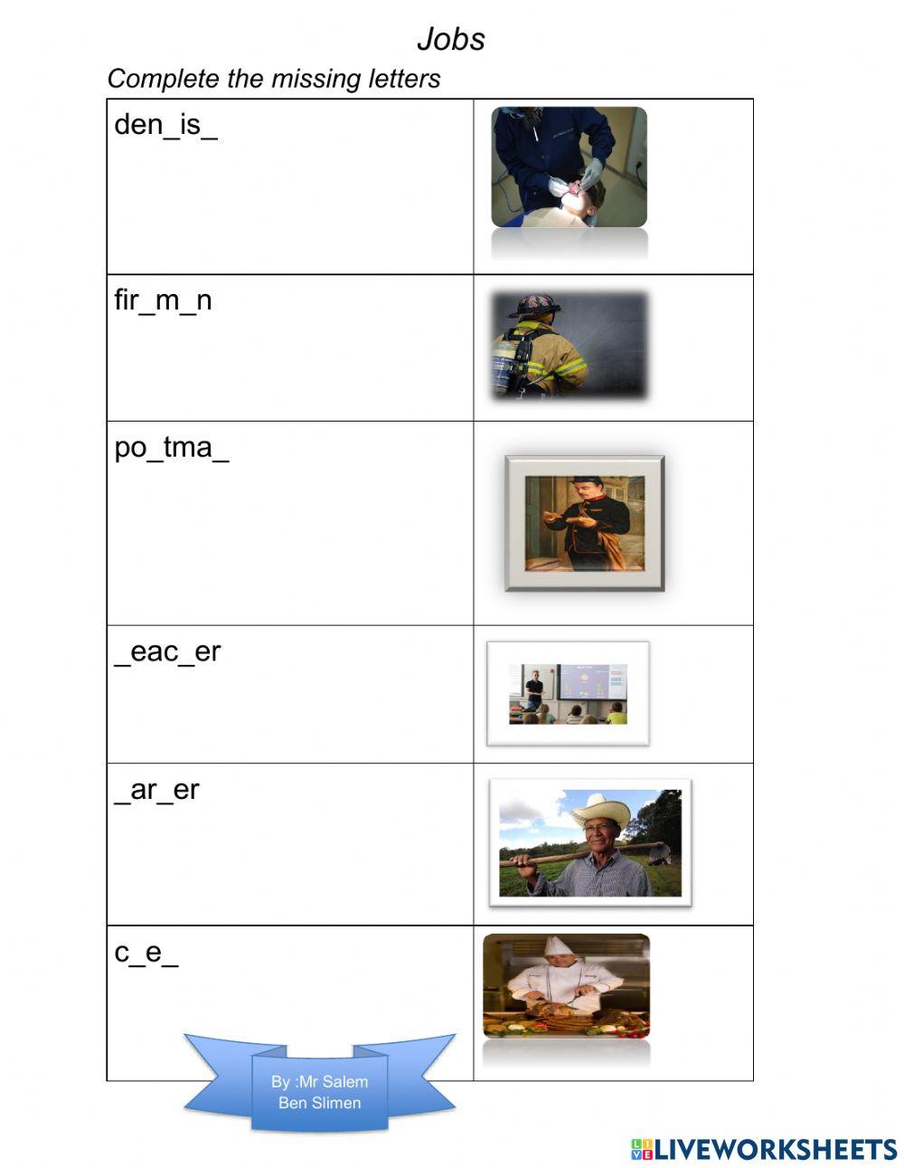 844524 | Jobs 2 | Salemslimen2 | LiveWorksheets