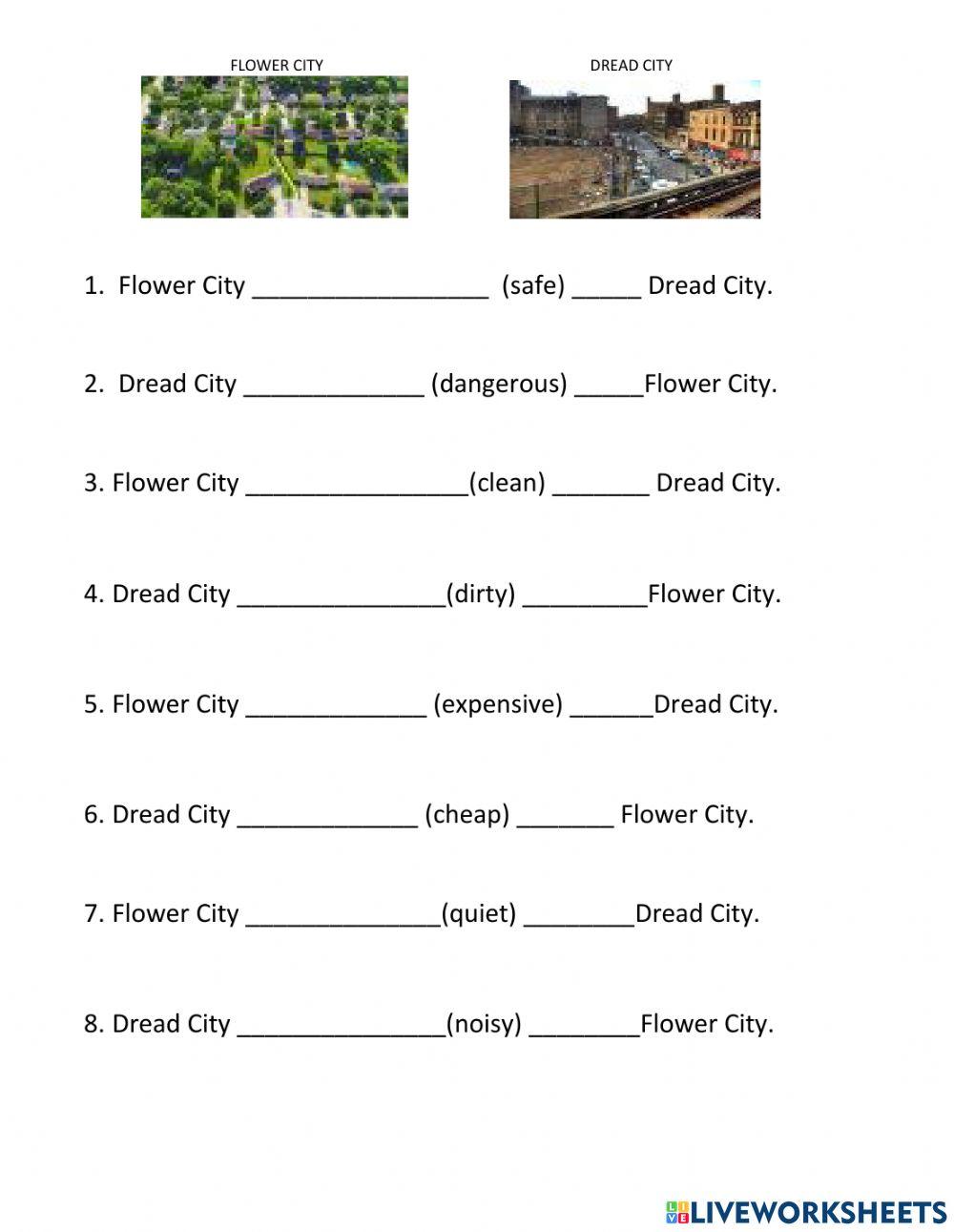 Compare Two Cit… | Free Interactive Worksheets | 844591