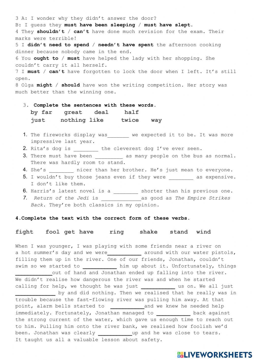 gold b2+ unit 5 online exercise for | Live Worksheets