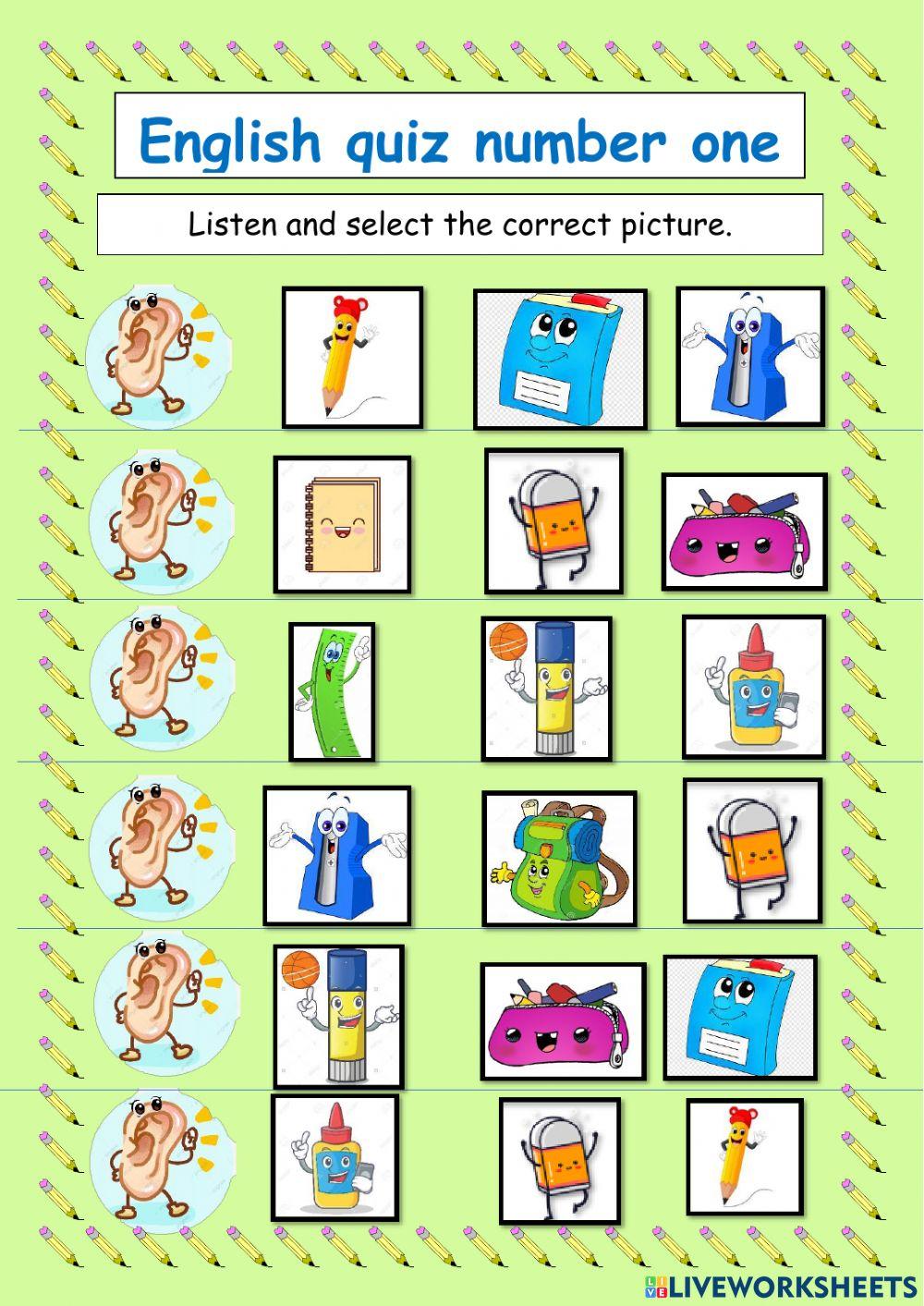 Quiz número 1 worksheet | Live Worksheets