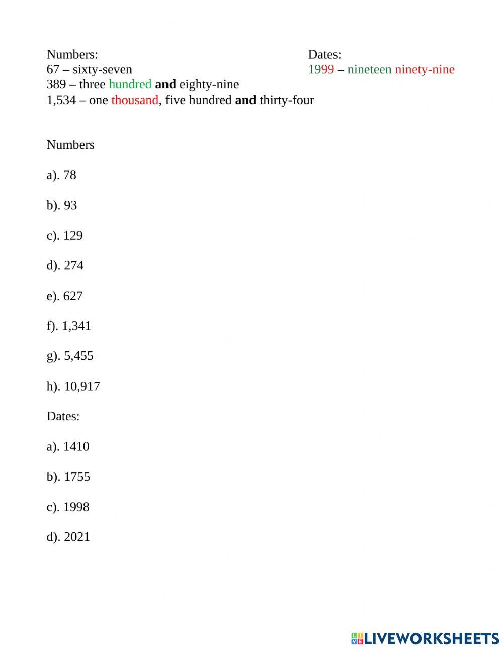 Numbers and dates 965850 | karinaogrodowa | Live