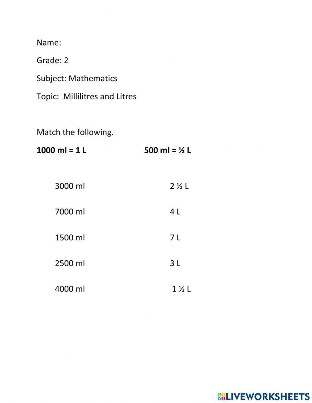 Millilitres and Litres 845911 | Tashcamgrade2 | Live