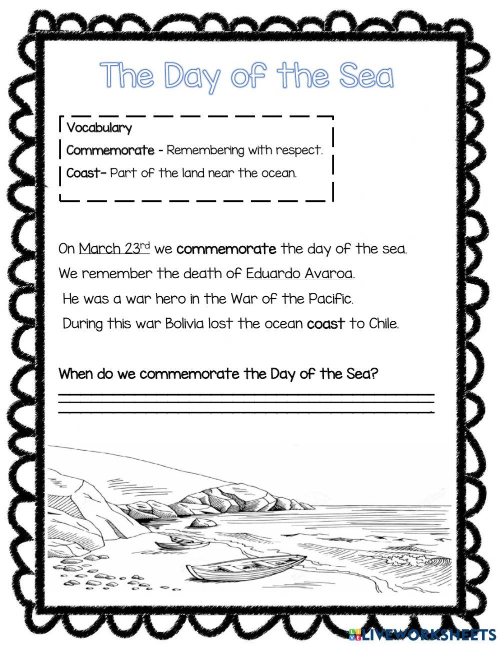 Day of the Sea interactive worksheet | Live Worksheets