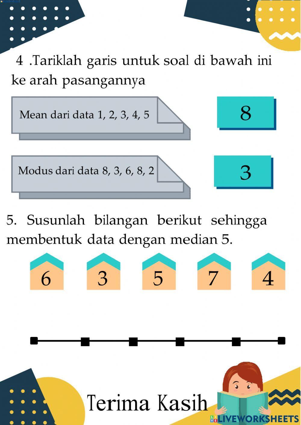 Mean,Median,Mod… | Free Interactive Worksheets | 846614