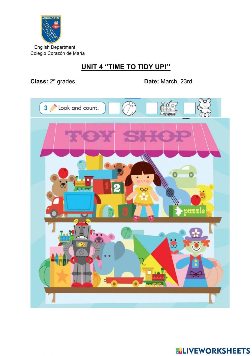 Unit 4 ''Time to tidy up!'' 4904225 | Nicole Guaico