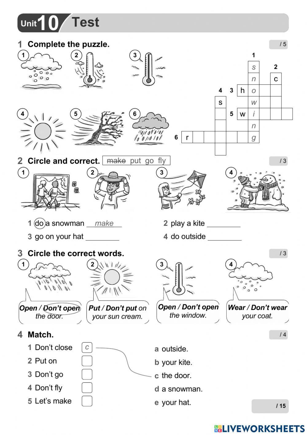 Weather online exercise for grade 3 | Live Worksheets