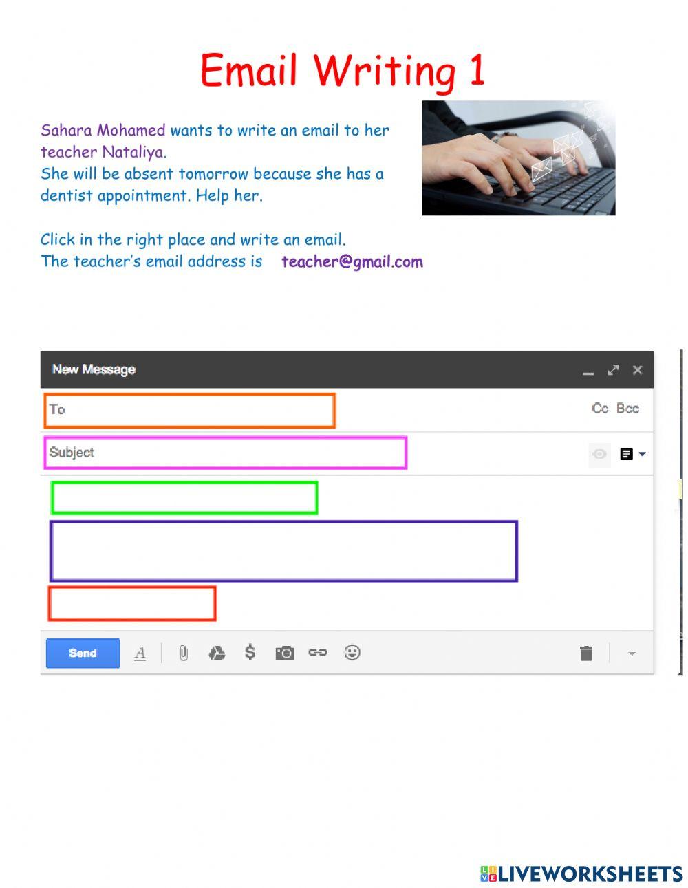 864827 | Writing an email 3 | natlyk | LiveWorksheets