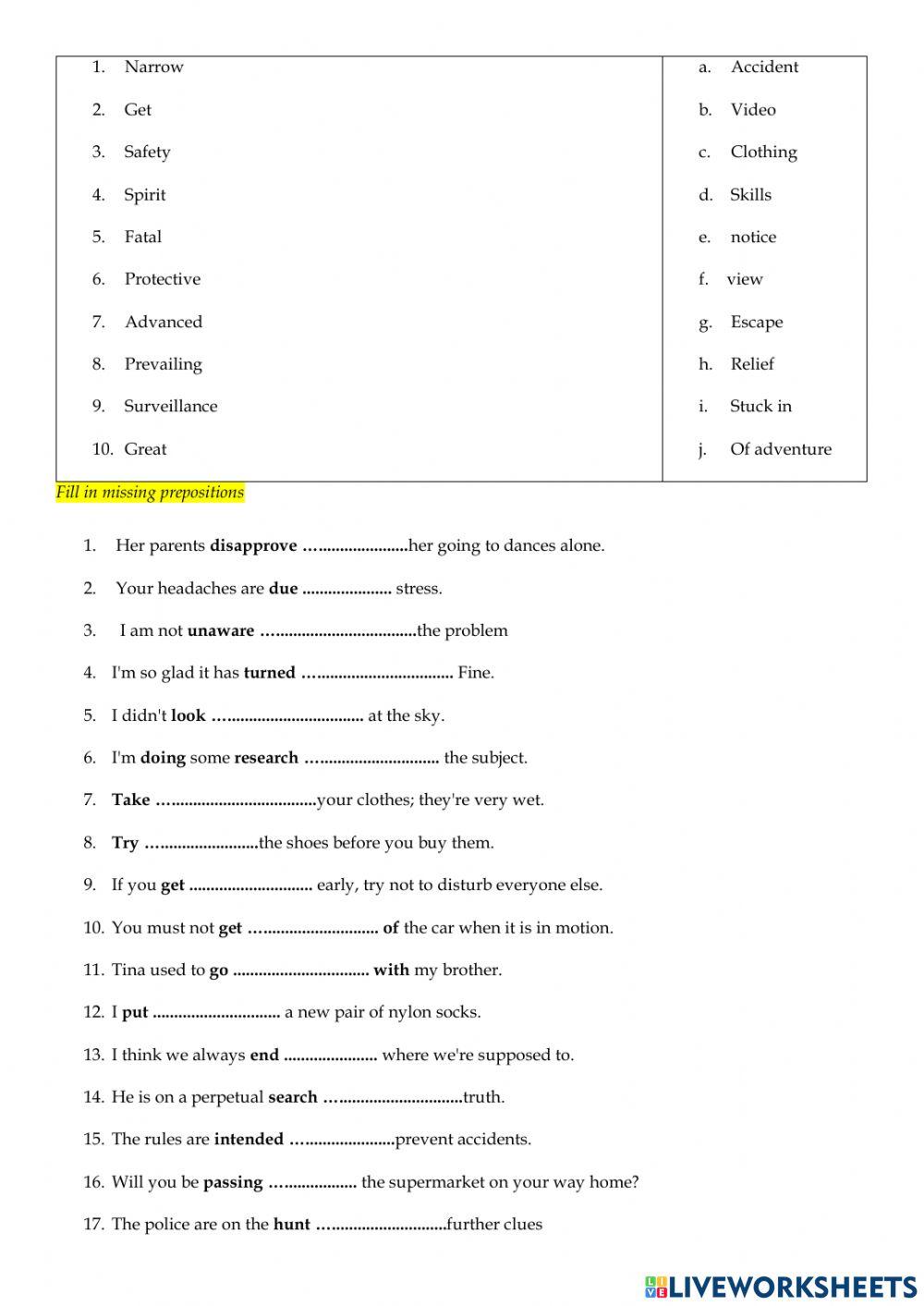 JUNE 2019 PR part 1 worksheet | Live Worksheets