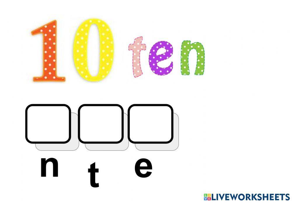 Practice number name 10 worksheet | Live Worksheets