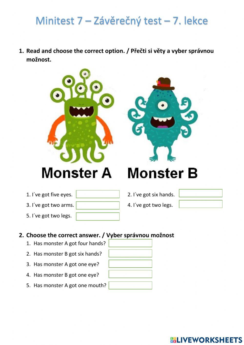 Minitest 7 worksheet | Live Worksheets