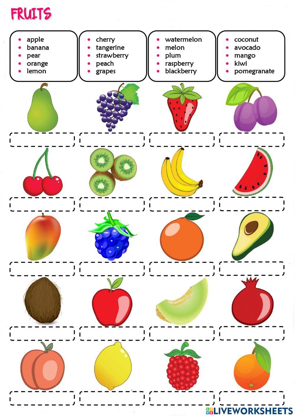 Fruits | Free Interactive Worksheets | 847685