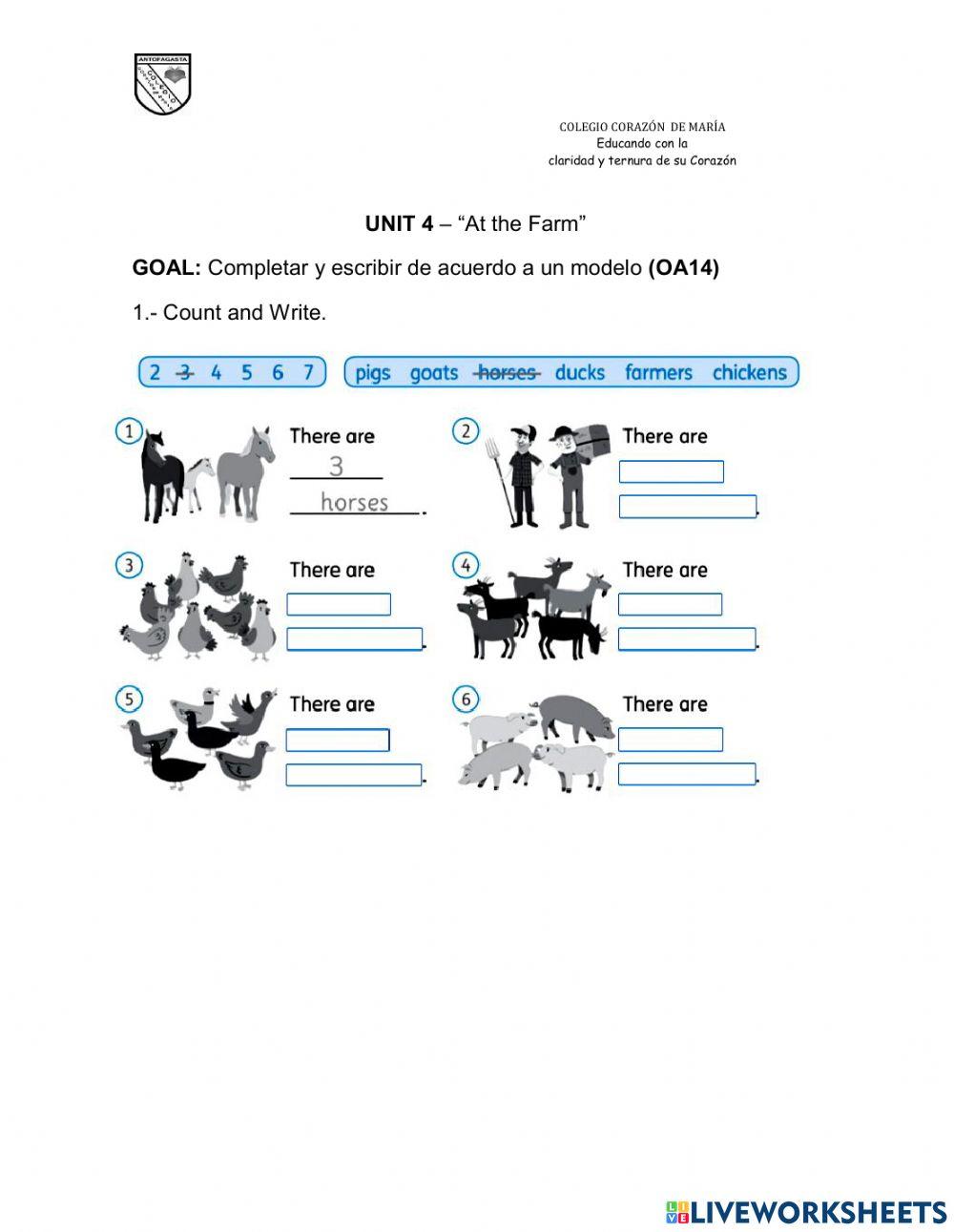 3° Unit 4 - class 3 worksheet | Live Worksheets