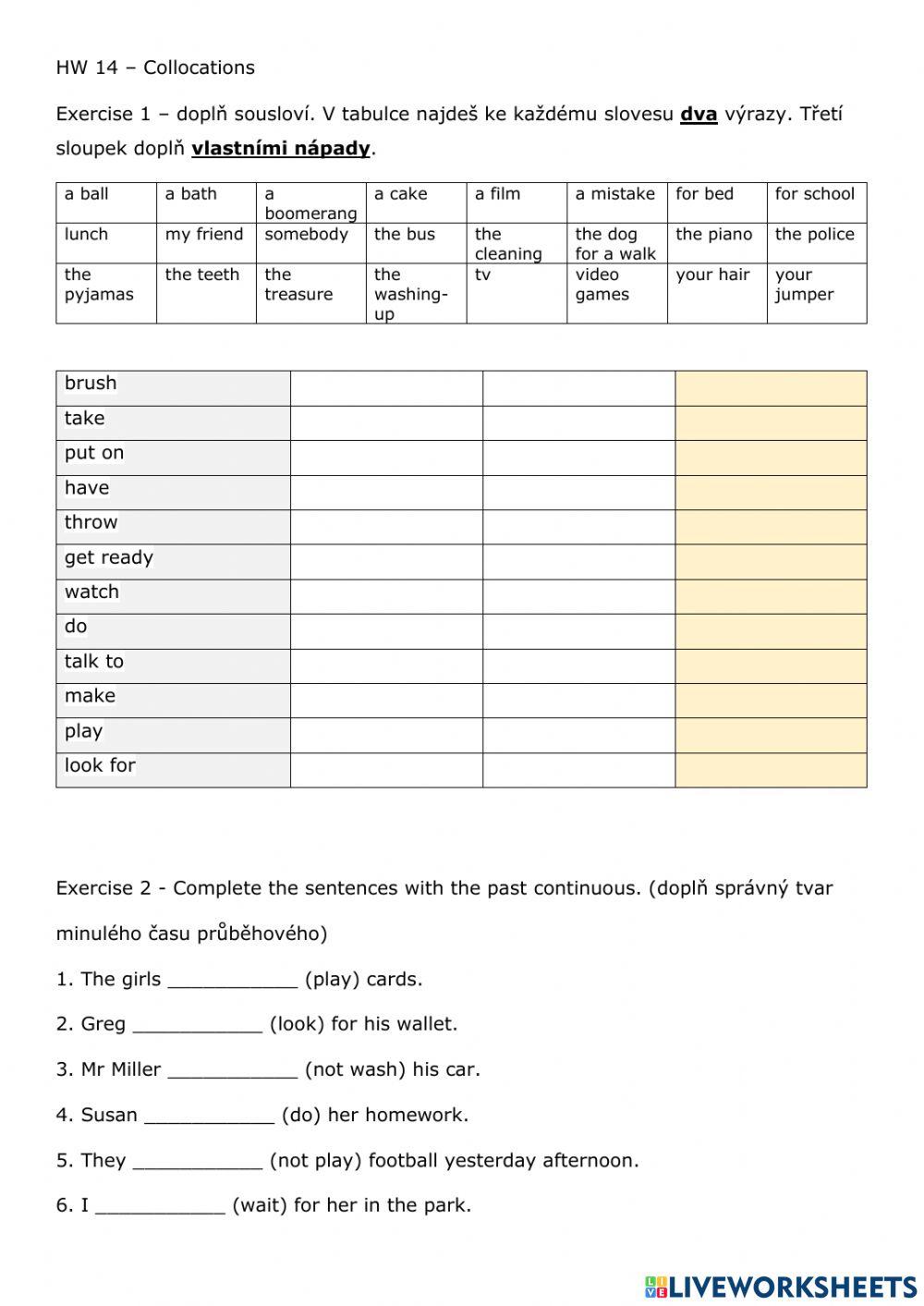 Collocations | Free Interactive Worksheets | 6499019