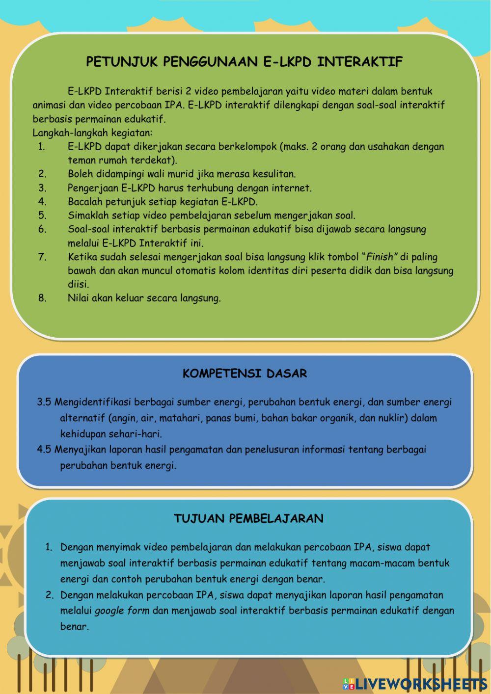 Tema 9 Subtema 2 Pembelajaran 3 (IPA) worksheet | Live Worksheets