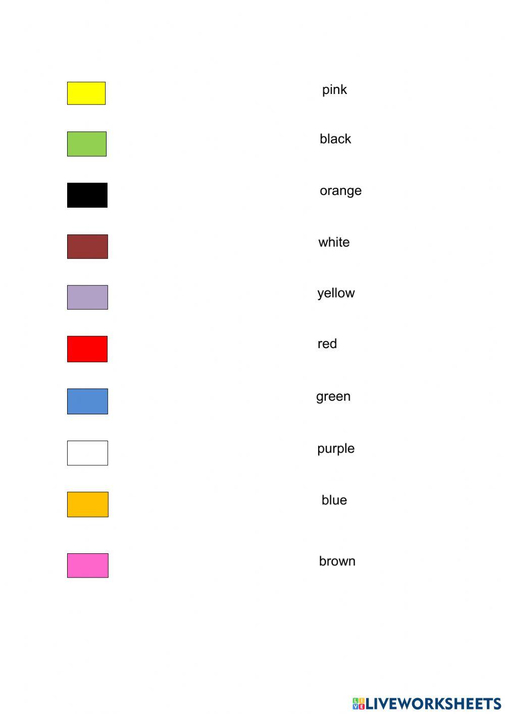 Colours online exercise for 2 | Live Worksheets