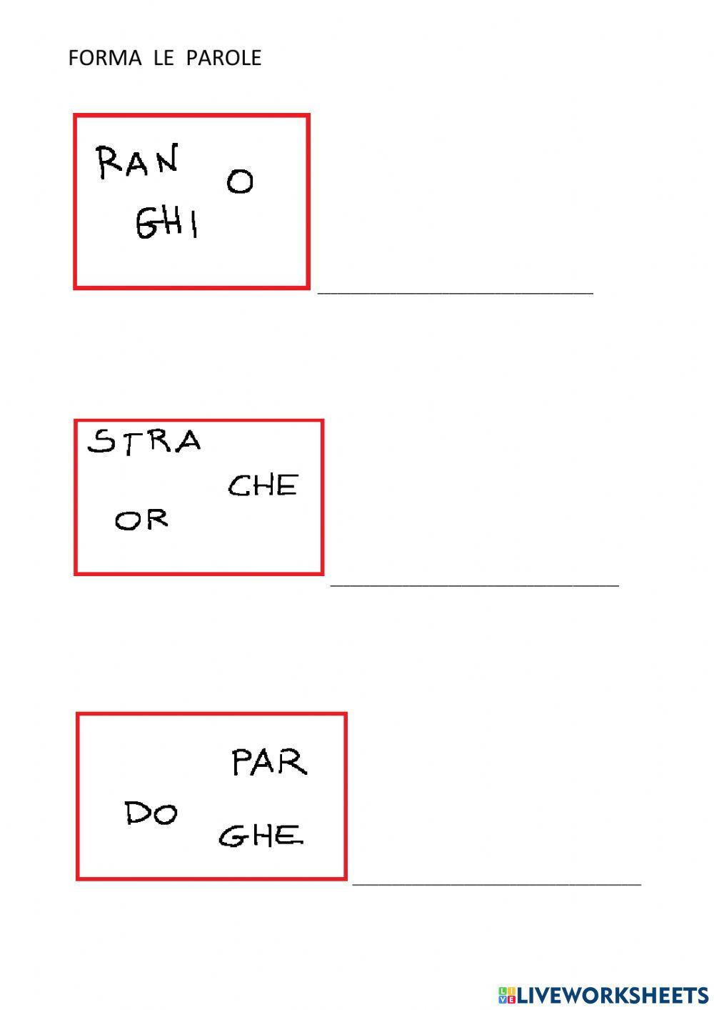 Formo parole worksheet | Live Worksheets