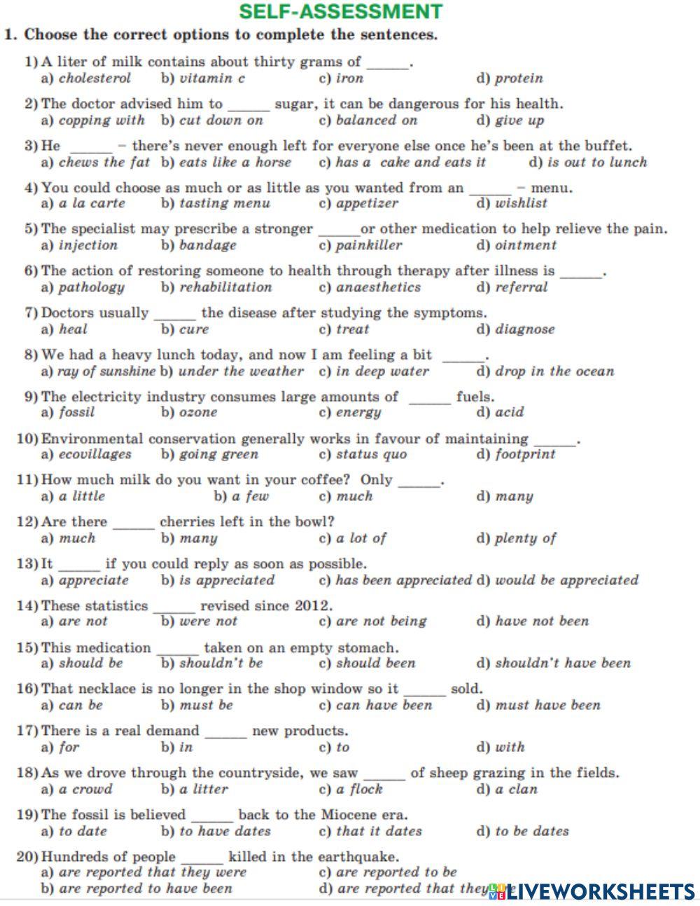 Self -assesment 849276 | Наталія В'ялих | Live