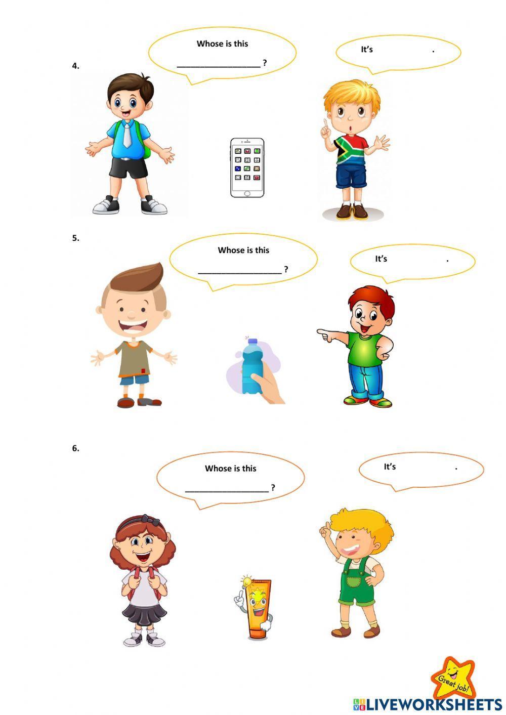 Whose interactive exercise | Live Worksheets