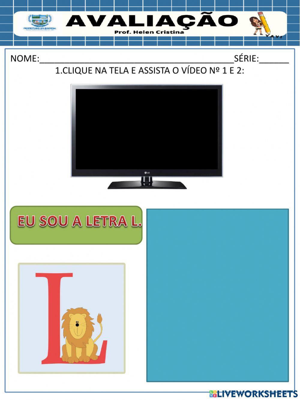Letra L interactive activity for Alfabetização | Live Worksheets