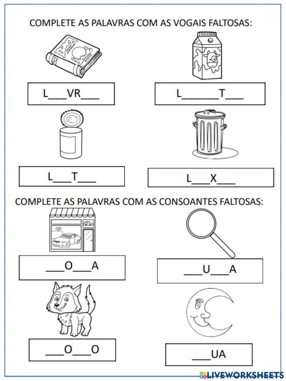 Letra L interactive activity for Alfabetização | Live Worksheets