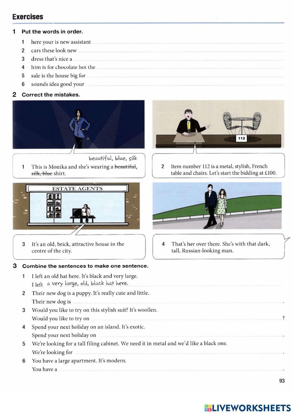 Order of adjectives | Thayrone Nery | Live Worksheets