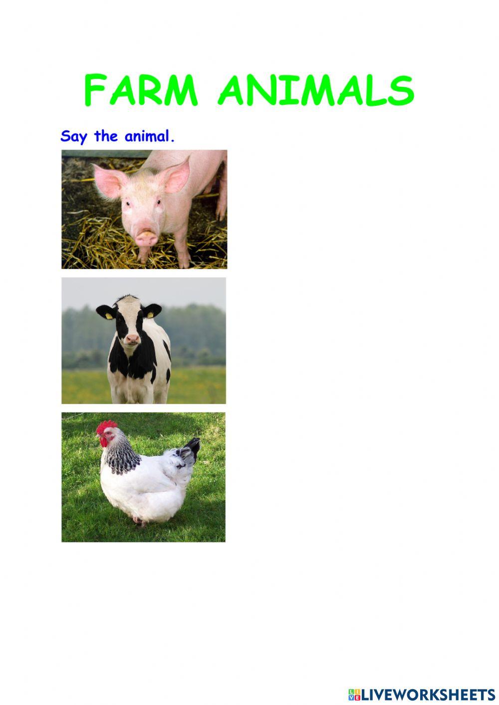 Farm Animals online exercise for Primary | Live Worksheets