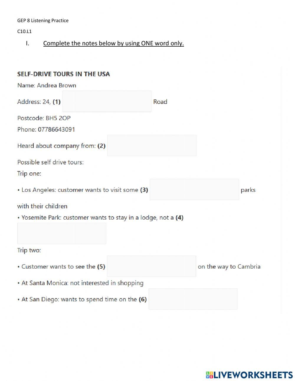 GEP 8 Listening Practice 850846 | monikameak | Live