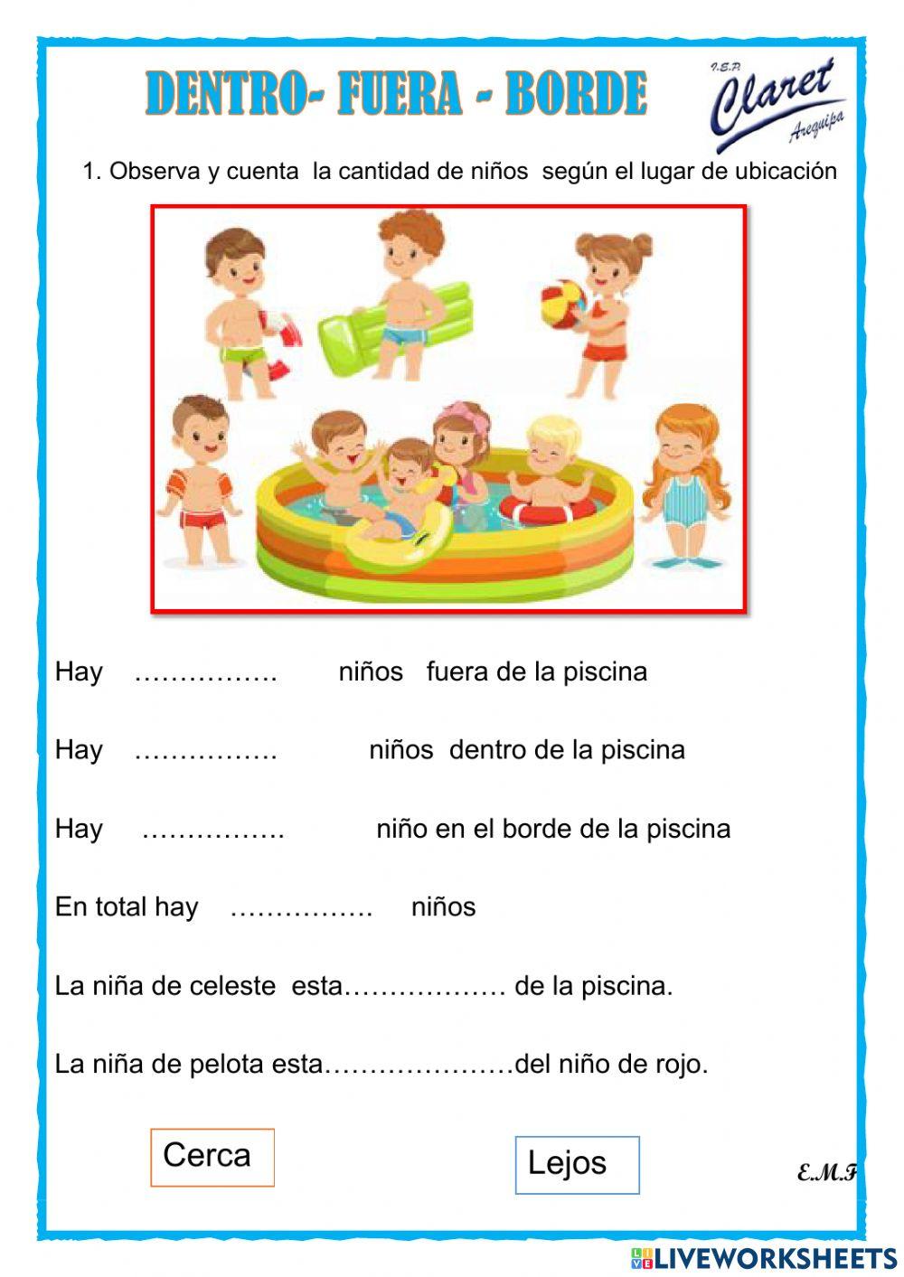 Dentro fuera | Free Interactive Worksheets | 851067