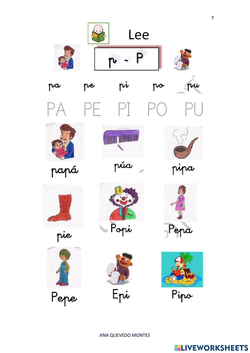 Letra P-1 worksheet | Live Worksheets