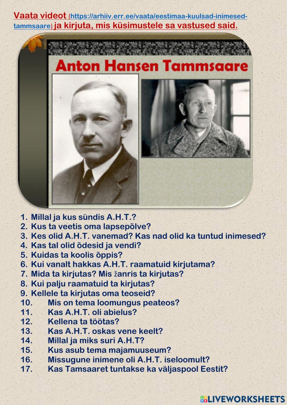 8klass-TAMMSAARE | Free Interactive Worksheets | 942972