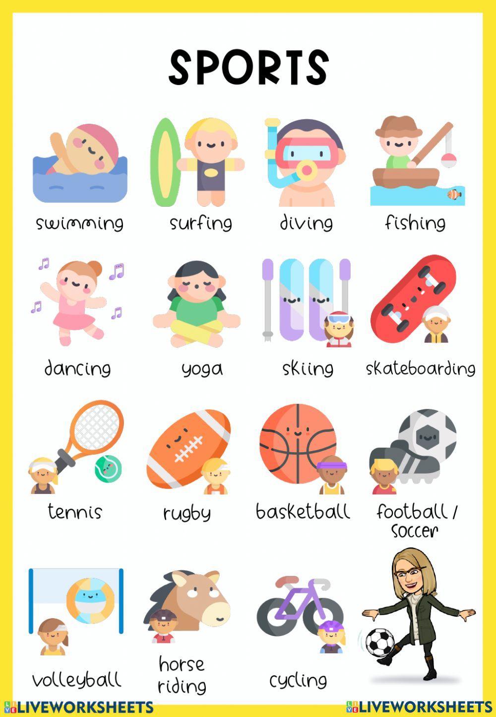 Sports | Free Interactive Worksheets | 852219