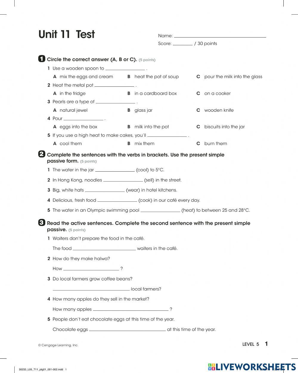 LOOK 5 UNIT 11 | Free Interactive Worksheets | 4909317