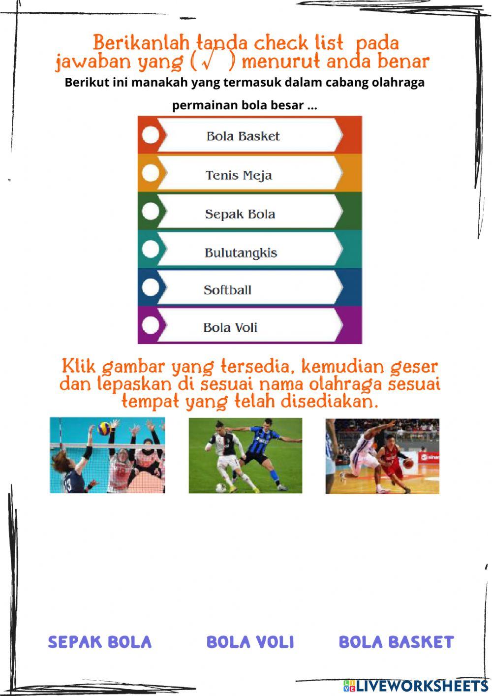 Lkpd permainan bola besar worksheet | Live Worksheets