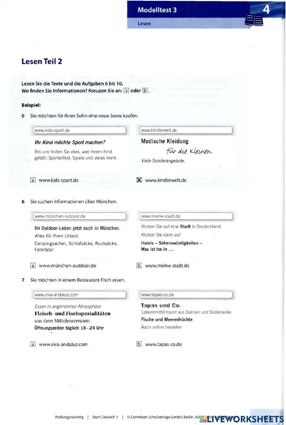 Test A1 activity | Live Worksheets