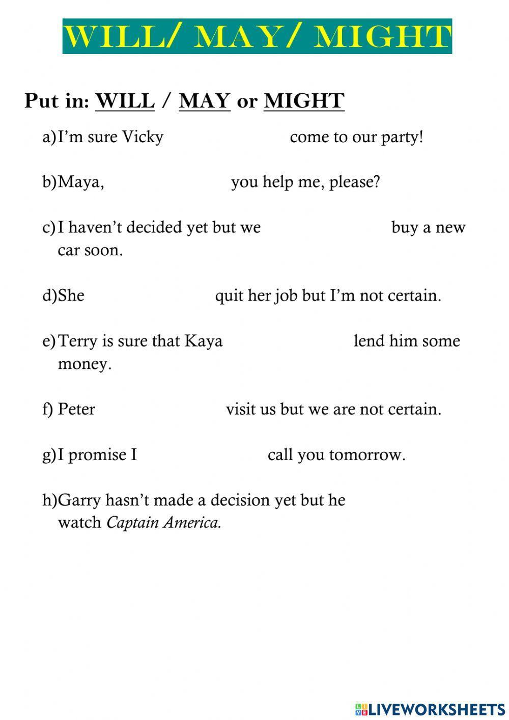 853914 Will May Might Justyna bla LiveWorksheets 853914-will-may-might-justyna-bla-liveworksheets