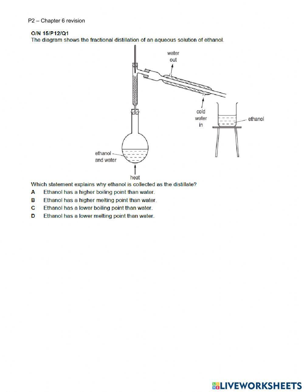 Chapter 6 revision P2 worksheet | Live Worksheets