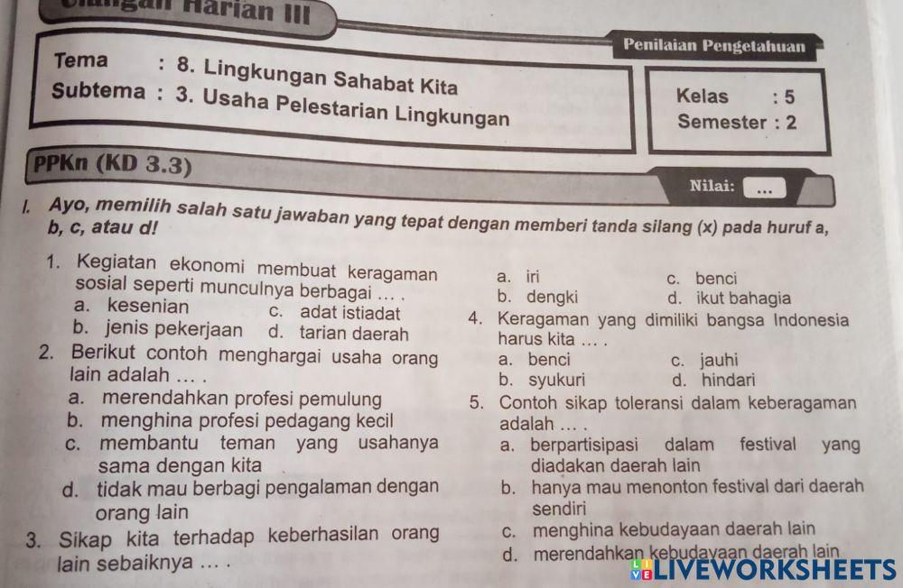 Keragaman Budaya Exercise Live Worksheets