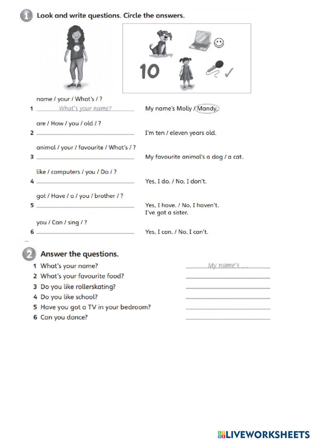 Welcome unit PES worksheet | Live Worksheets