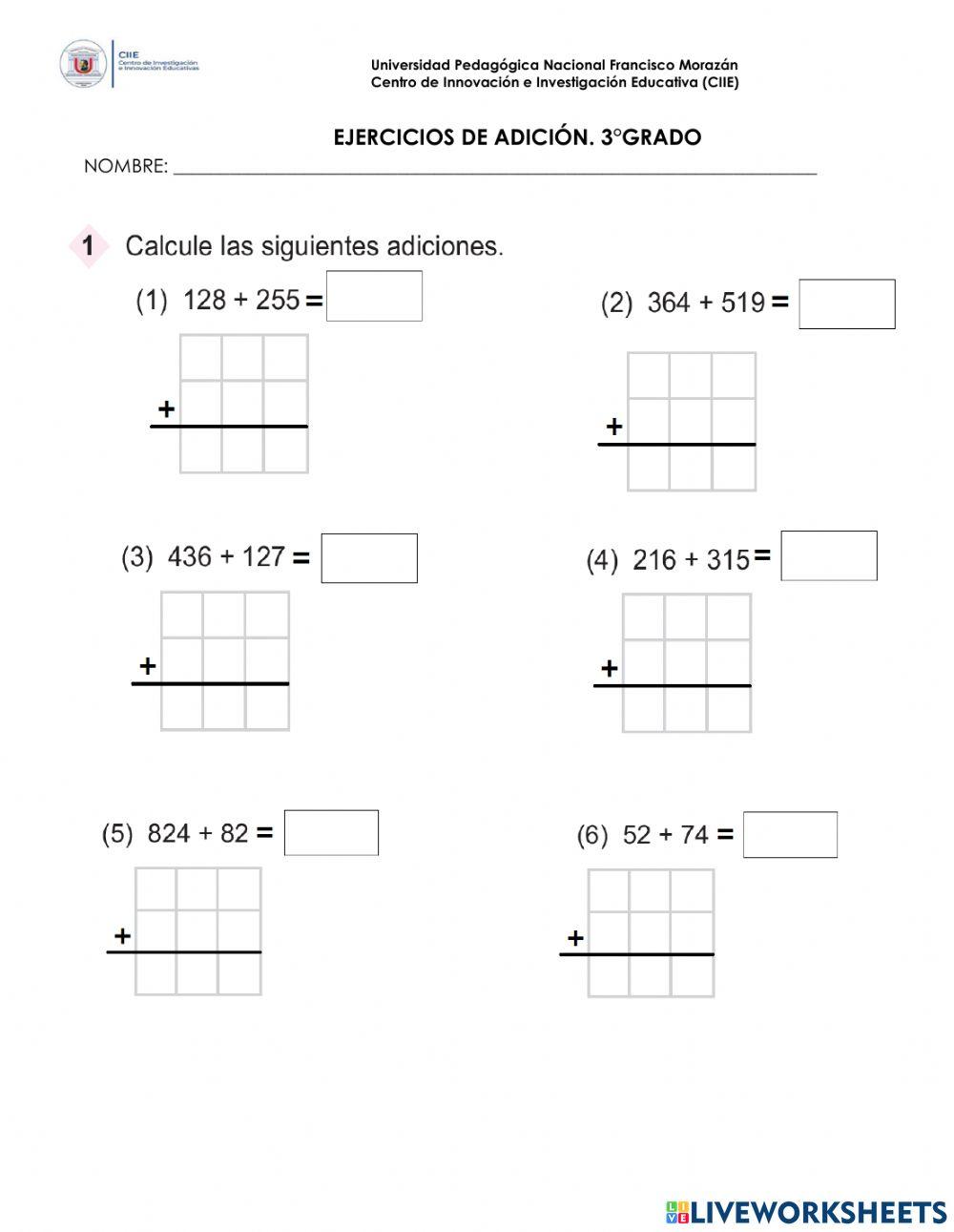 Sigamos sumando worksheet | Live Worksheets