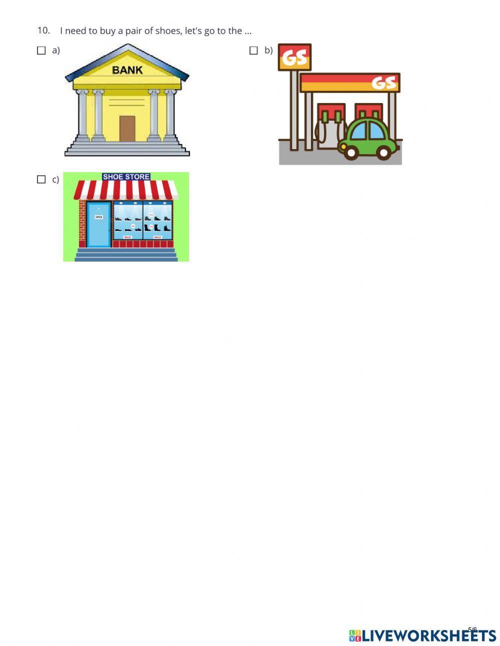 Places Around T… | Free Interactive Worksheets | 854669