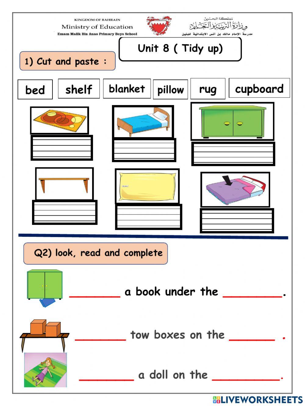 Grade 2 unit 8 lesson 2 activity 2 Tidy up! online exercise for | Live ...
