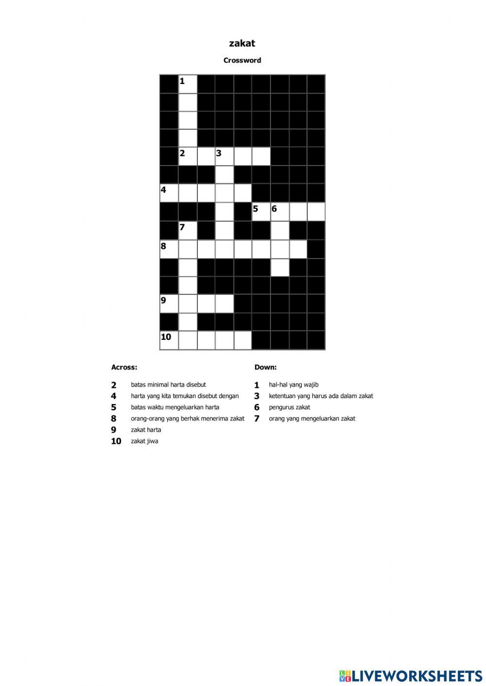 Zakat interactive exercise | Live Worksheets