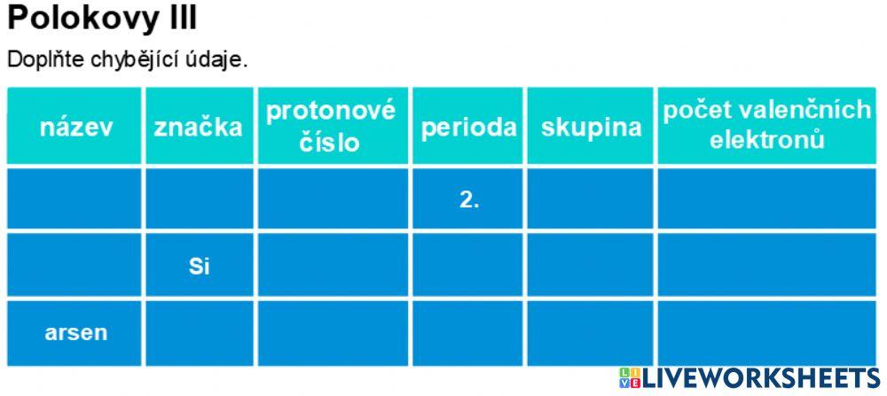 CH - 8.ročník - POLOKOVY 3 worksheet | Live Worksheets